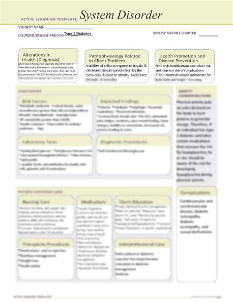 Diabetes System Disorder Template
