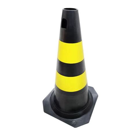 CONE PRETO E AMARELO 50CM PLASTCOR Tutela EPI EPIs Em BH