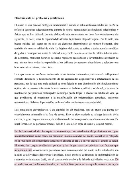 SOLUTION Efectos De La Calidad Del Sue O En La Salud Mental De Los