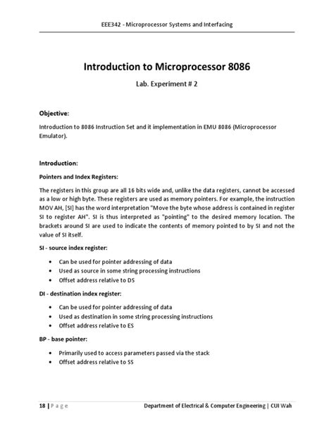 introduction to microprocessor 8086 objective pdf pointer computer programming central