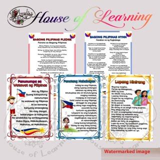 Lupang Hinirang Panatang Makabayan Panunumpa Sa Watawat AP Laminated