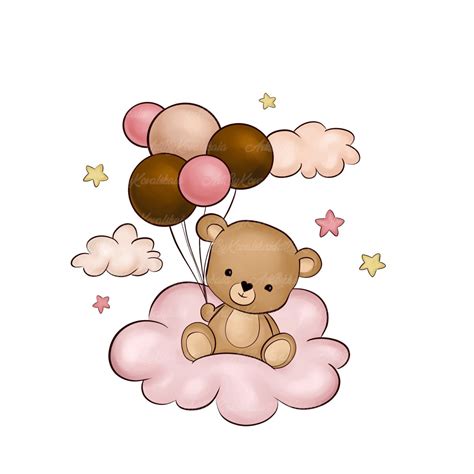 Teddy Bear Clipart Cute Teddy Bear Png Baby Shower Clipart Digital