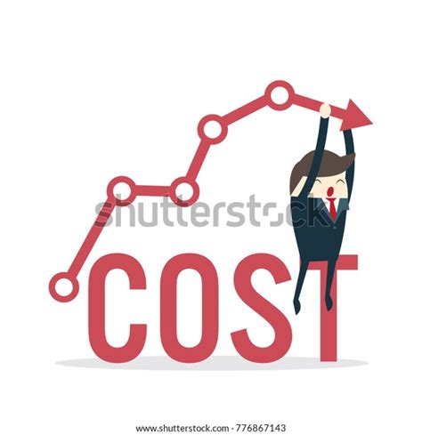 Cost Reduction Concept Cost Down Businessman Stock Vector Royalty Free