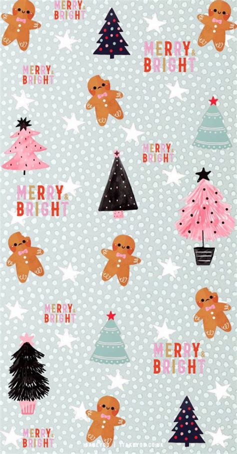 40 Preppy Christmas Wallpaper Ideas Gingerbread Man Christmas Tree