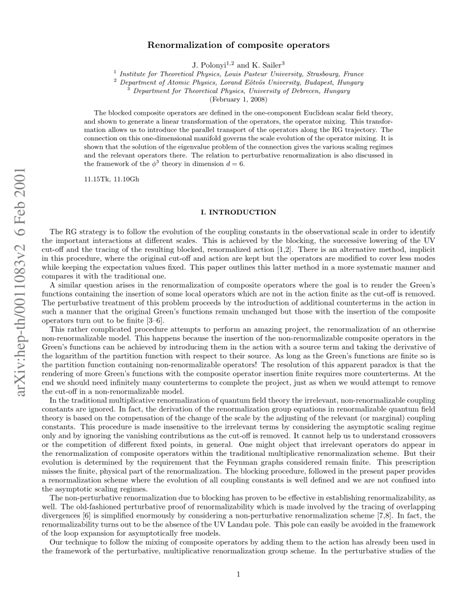 pdf renormalization of composite operators