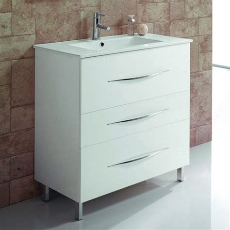 Meuble salle de bain 80 cm 3 tiroirs vasque céramique Maximum