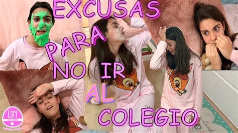 ESCUELA EXCUSAS PARA NO IR AL COLEGIO COLABORACION YouTube