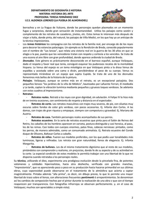 Tema 36 la pintura barroca española velázquez PDF
