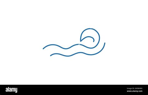 Sea Wave Doodle Ocean Curl Waves Vector Marine Outline Sketch Stock