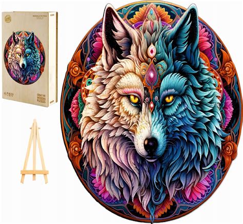Puzzle Drewniane Wilk Du E Element W Dumny Wilk W Drewnianym