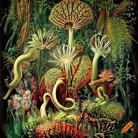 Hans Haeckel Castel Lake Jungle Painting Stream Water Racines Plantes