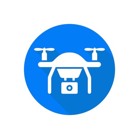 Drone estilo plano vector icono quadcopter ilustración Vector Premium