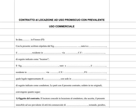 Fac Simile Aggiornato E Sicuro Modello Contratto Di Locazione