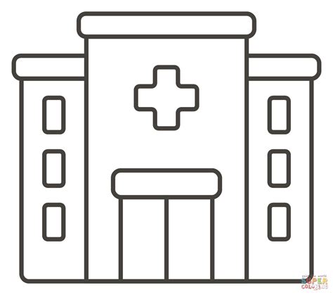 Imagen De Un Hospital Para Colorear