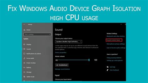 How To Fix Windows Audio Device Graph Isolation High Cpu Usage Youtube