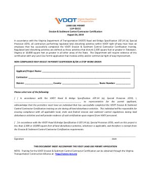 Fillable Online LAND USE PERMIT LUP ESCCC Erosion Sediment Fax