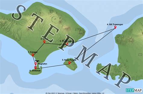 StepMap Bali Landkarte für Indonesien
