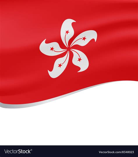 Waving Flag Of Hong Kong Isolated On White Vector Image
