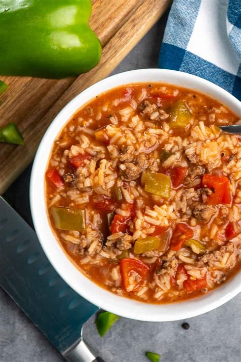 Crock Pot Stuffed Pepper Soup Slow Cooker Meals