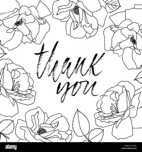Thank You Handwritten Inscription Hand Drawn Modern Dry Brush