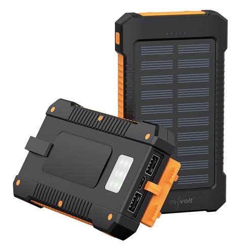 Revolt Solar Powerbank PB 75 Solar 8 000 MAh 2x USB 2A Typ C Input