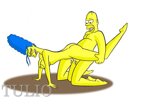Rule 34 Ass Breasts Color Female Homer Simpson Human Male Marge Simpson Nipples Nude Sex Side