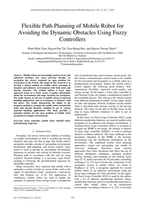 pdf flexible path planning of mobile robot for avoiding the dynamic obstacles using fuzzy