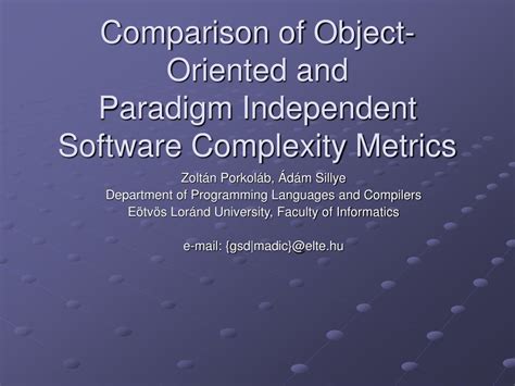 ppt comparison of object oriented and paradigm independent software complexity metrics