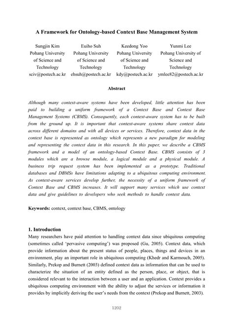 pdf a framework for ontology based context base management system