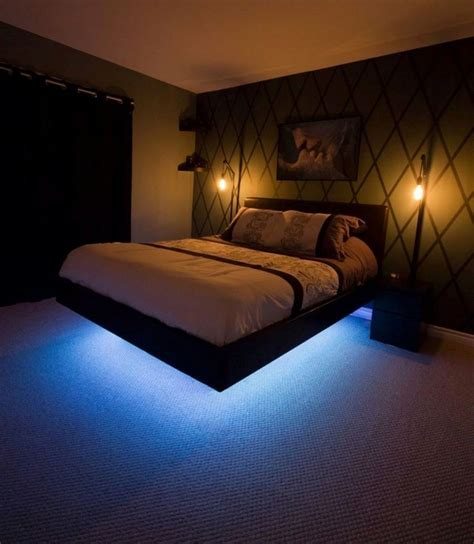 Floating Platform Bed With Lights Decoomo