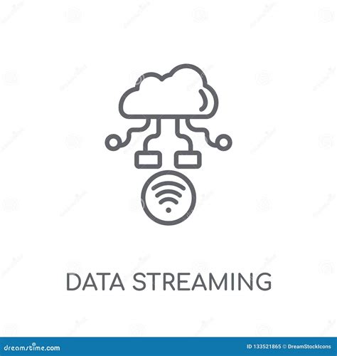 Data Streaming Linear Icon Modern Outline Data Streaming Logo C Stock