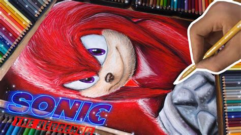 DIBUJO A KNUCKLES THE ECHIDNA REAL SONIC LA PELICULA SEGA HOW TO DRAW