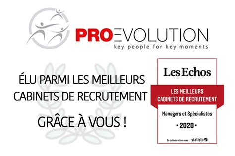 PROEVOLUTION élu parmi les meilleurs cabinets de recrutement