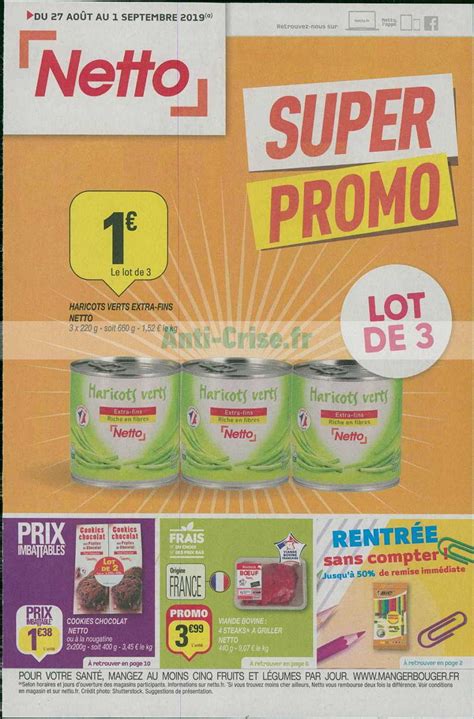 Anti crise fr Catalogue Netto du 27 août au 01 septembre 2019NETTO