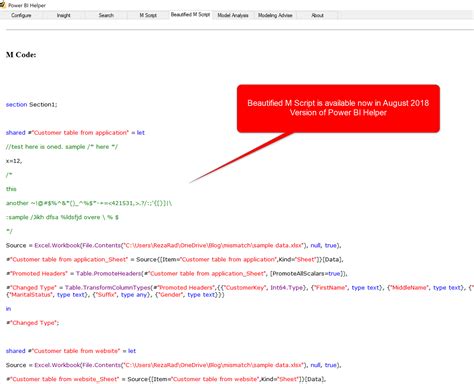 beautify m script and extract row level security with power bi helper version 4 0 radacad