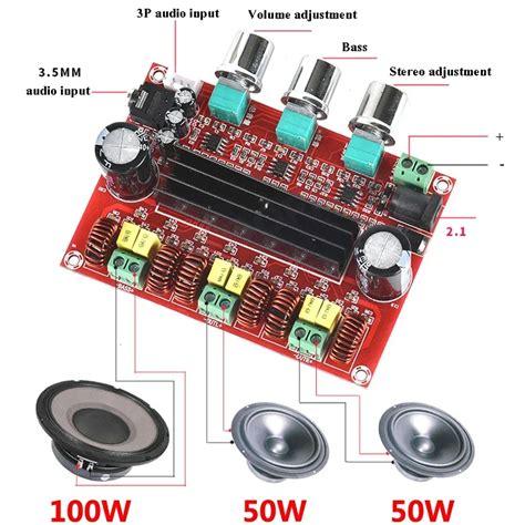 TPA3116D2 Channel 2 1 Digital Subwoofer Power Amplifier Board Module XH