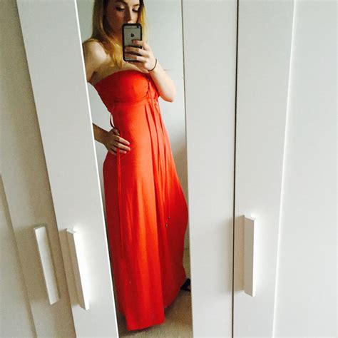 Bright Orange Maxi Dress Size 8 Sweetheart Depop