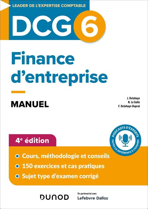 DCG 6 Finance d entreprise Manuel 4e éd hachette fr