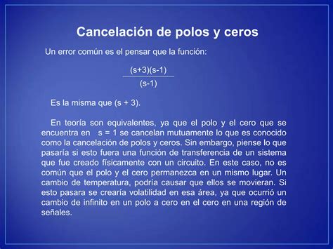 Unidad Iii Polos Y Ceros De Una Funci N De Transferencia Ppt