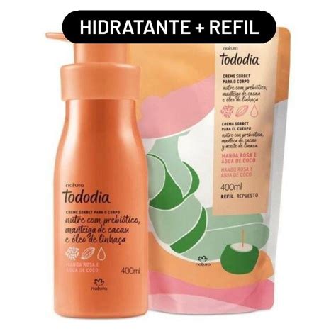 Kit manga rosa e água de coco 1 hidratante 400 ml 1 refil 400 ml