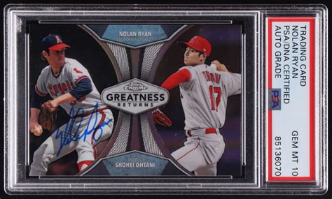 Nolan Ryan Signed 2019 Topps Chrome Greatness Returns GRE3 PSA