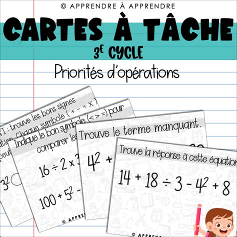 Cartes à tâche priorités d opération