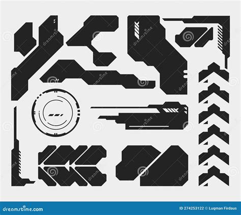 Hud Futurista Marco Borde Elementos De Juego De Enrejamiento Panel