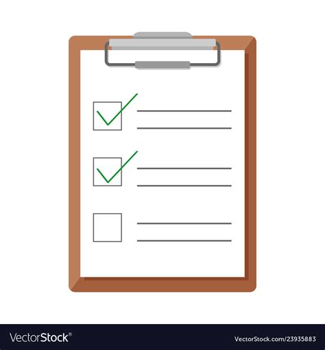 Clipboard And Checklist In Flat Design Royalty Free Vector