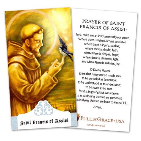 The Prayer Of St Francis Of Assisi Holy Card Bulk Packs Of 50 100