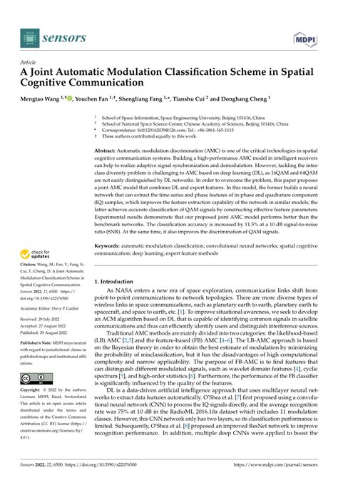 pdf a joint automatic modulation classification scheme in spatial cognitive communication