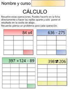 Repaso general de suma resta multiplicación y división worksheet