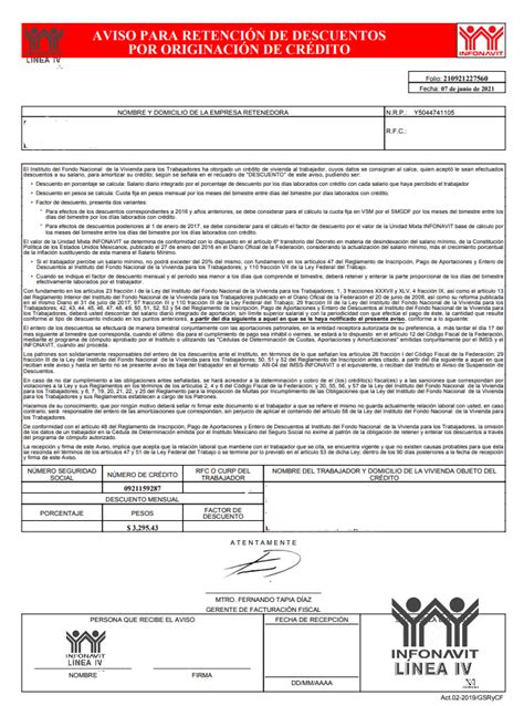 Descargar Tu Hoja O Aviso De Retencion Infonavit En 3 Min