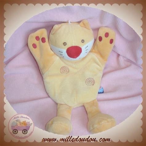SUCRE D ORGE SOS DOUDOU CHAT PLAT ORANGE CLAIR BLANC MARIONNETTE