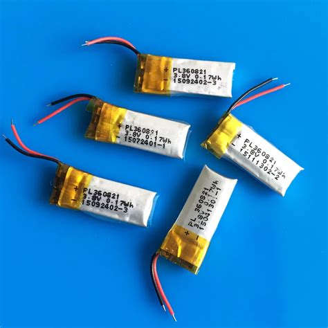 5 Pcs 3 7v 50mah Lipo Lithium Polymer Rechargeable Battery 360821 Li